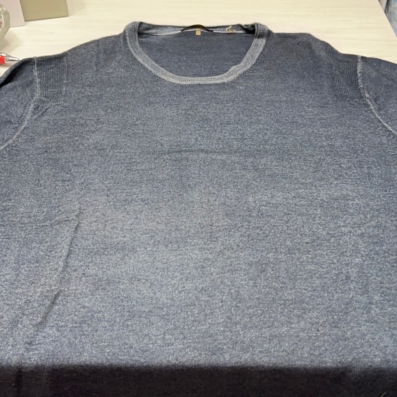 Elie Tahari | Sweaters | Denim Wash Blue Crewneck Sweater With Shoulder ...